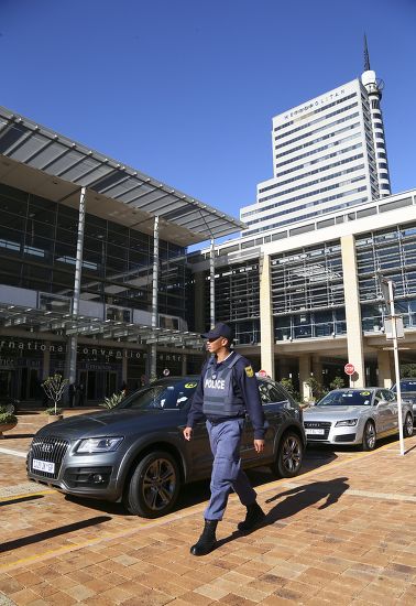 South African Policeman Patrols Outside Cape Editorial Stock Photo ...
