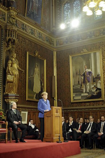 German Chancellor Angela Merkel C Standing Editorial Stock Photo ...