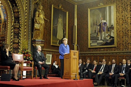 German Chancellor Angela Merkel C Standing Editorial Stock Photo ...