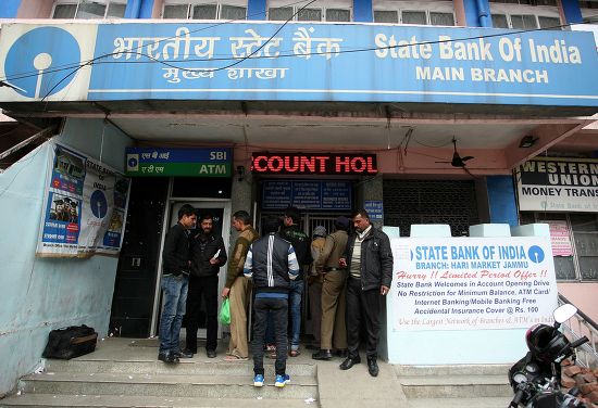 Indian People Stand Outside Closed Bank Editorial Stock Photo - Stock ...