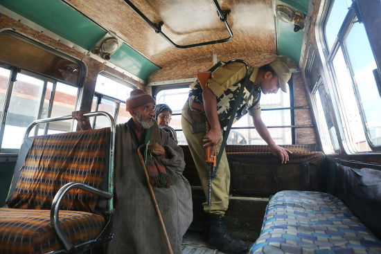Indian Paramilitary Soldier Checks Interior Passenger Editorial Stock ...