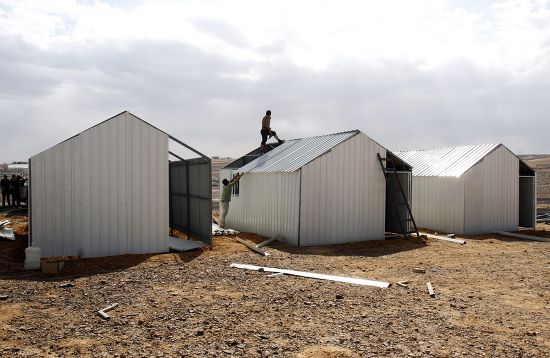 Jordanian Workers Construct Steel Houses Azraq Editorial Stock Photo ...