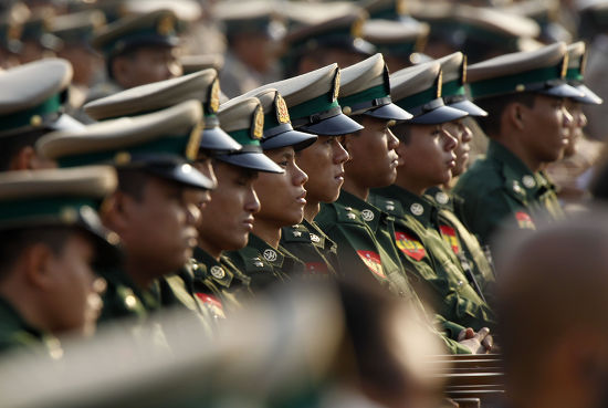 Myanmar Military Officers Sit They Attend Editorial Stock Photo - Stock ...