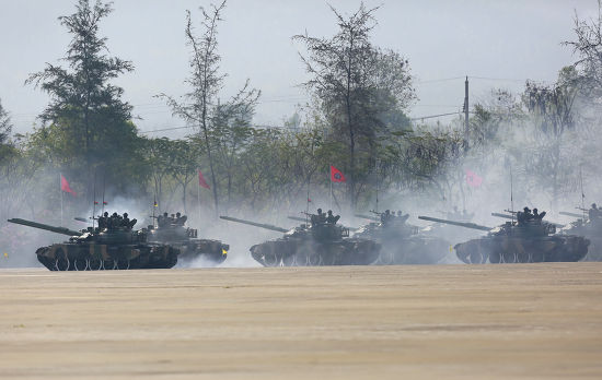 Myanmar Military Tanks Take Part Parade Editorial Stock Photo - Stock ...
