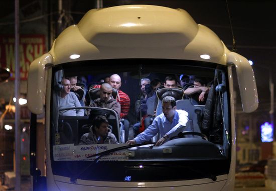 Romanian Travelers Looks On Their Bus Editorial Stock Photo - Stock ...