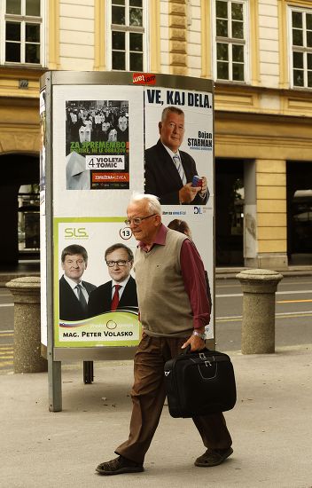 Local Resident Walks Front Election Posters Editorial Stock Photo ...