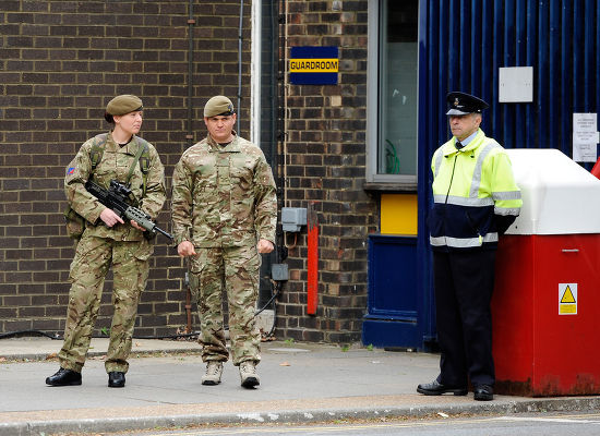 British Soldiers Stand Guard Outside Royal Editorial Stock Photo ...