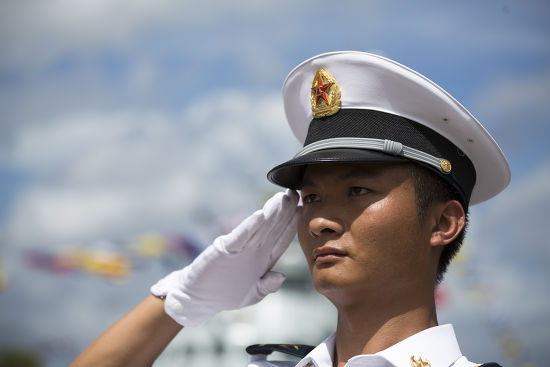 Peoples Liberation Army Pla Sailor Salutes Editorial Stock Photo ...