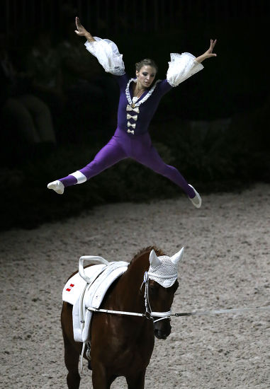 Austrian Daniela Fritz Performs On Horse Editorial Stock Photo - Stock ...