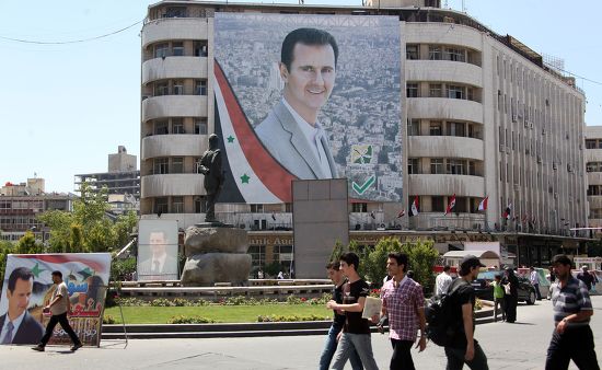 Giant Portraits Incumbent Syrian President Bashar Editorial Stock Photo ...