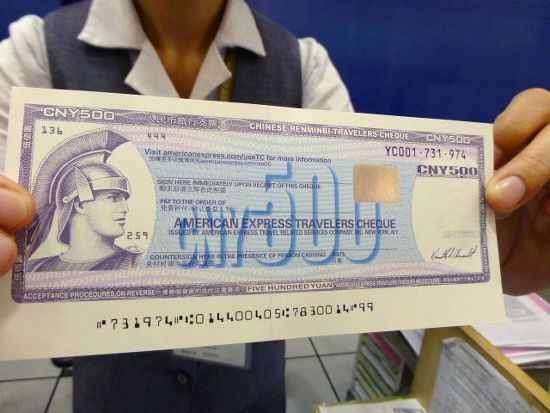 Clerk Displays Chinese Yuan Travelers Cheque Editorial Stock Photo ...