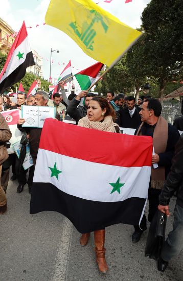 Female Supporter Syrian President Bashar Alassad Editorial Stock Photo ...
