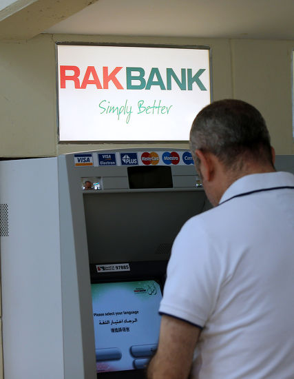 Customer Uses Atm Machine Ras Alkhaimah Editorial Stock Photo - Stock ...
