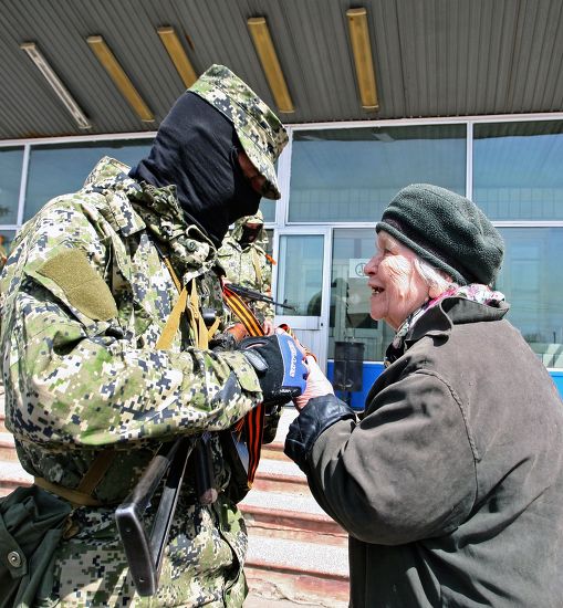 Pro Russian Masked Armed Men Guard Editorial Stock Photo - Stock Image ...