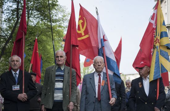 Communist Party Supporters Carry Red Flags Editorial Stock Photo ...