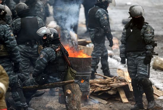 Ukrainian Riot Police Have Brief Rest Editorial Stock Photo - Stock ...
