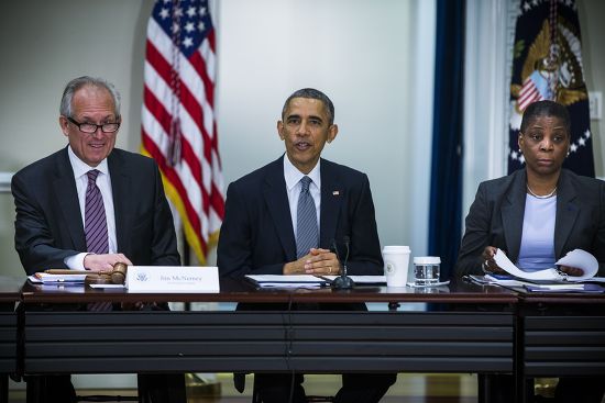 Us President Barack Obama C Flanked Editorial Stock Photo - Stock Image ...