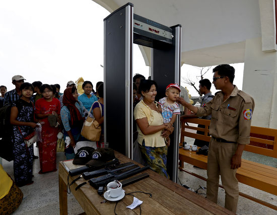 Security Personnel Touchs Cheek Baby People Editorial Stock Photo ...