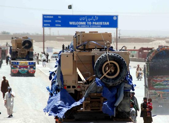 Trucks Transporting Nato Military Vehicles Destined Editorial Stock ...