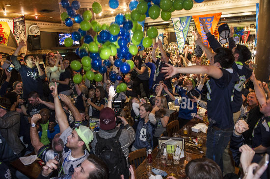 Seattle Seahawk Fans Celebrate Their Teams Editorial Stock Photo ...
