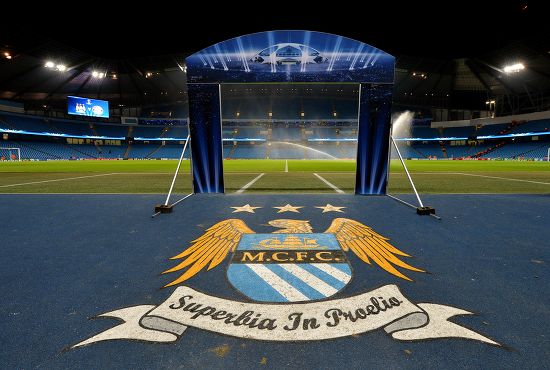 Manchester City Club Crest Lies On Editorial Stock Photo - Stock Image ...
