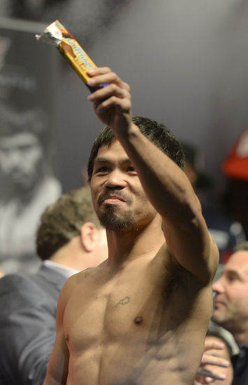 Filipino Boxer Manny Pacquiao Holds Chocolate Editorial Stock Photo ...
