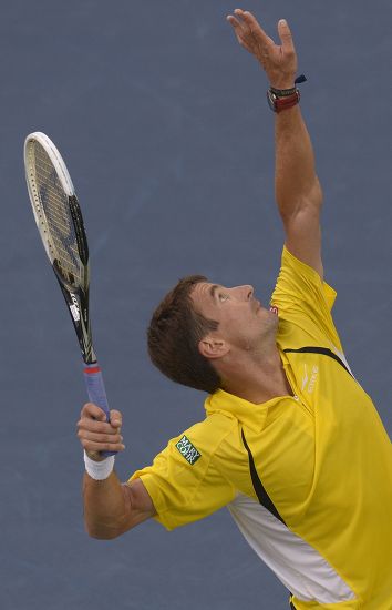 Tommy Robredo Spain Serves Roger Federer Editorial Stock Photo - Stock Image | Shutterstock
