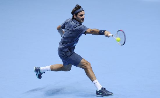 Roger Federer Switzerland Returns Ball Against Editorial Stock Photo ...
