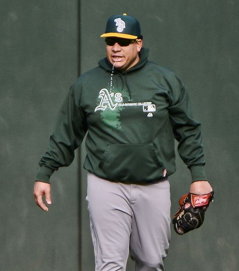 Oakland Athletics Pitrcher Bartolo Colon Warms Editorial Stock Photo ...