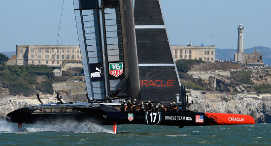 Oracle Team Usa Sails Past Alcatraz Editorial Stock Photo - Stock Image ...