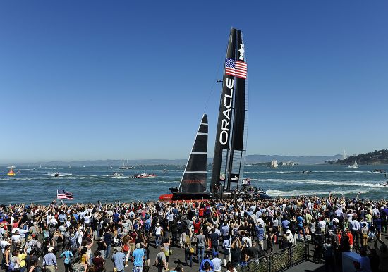 Oracle Team Usa Sails By Crowd Editorial Stock Photo - Stock Image ...