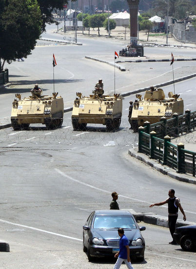 Egyptian Army Armoured Vehicles Deployed Tahrir Editorial Stock Photo ...