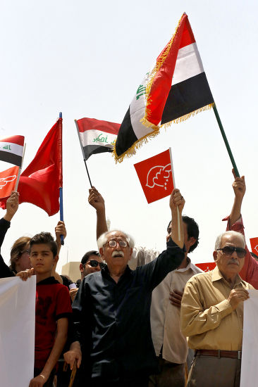 Supporters Iraqi Communist Party Carry Iraqi Editorial Stock Photo ...