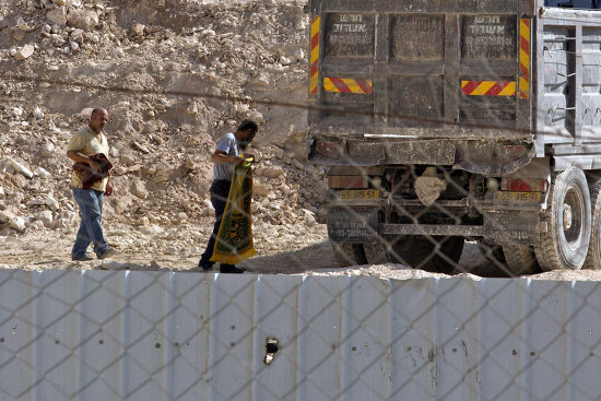 Palestinian Construction Workers Spreading Their Prayer Editorial Stock ...