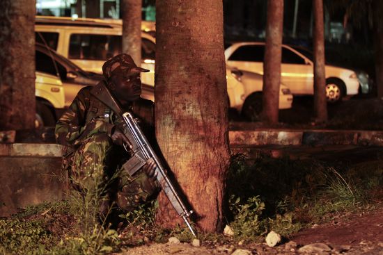Kenyan Soldier Takes Position Hostage Situation Editorial Stock Photo ...
