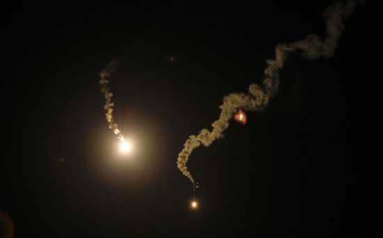 Flares Fired By Israeli Army Over Editorial Stock Photo - Stock Image ...