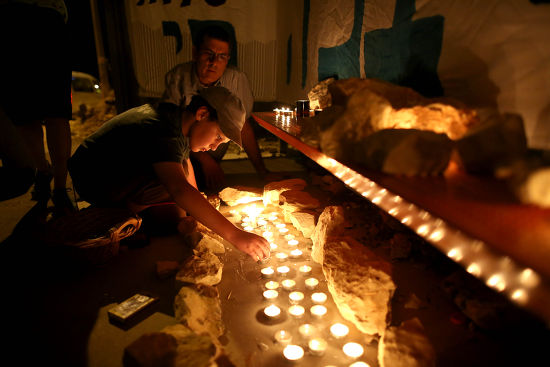 Israelis Light Candles Bus Stop Where Editorial Stock Photo - Stock ...