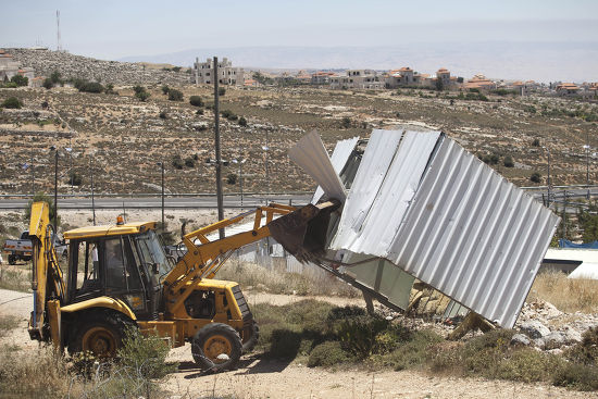 Israeli Tractor Destroys Housing Structure West Editorial Stock Photo ...