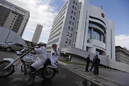 Mongolian Traffic Police Gestures Outside Headquarters Editorial Stock ...