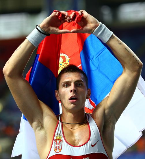 Serbias Emir Bekric Celebrates After Taking Editorial Stock Photo ...