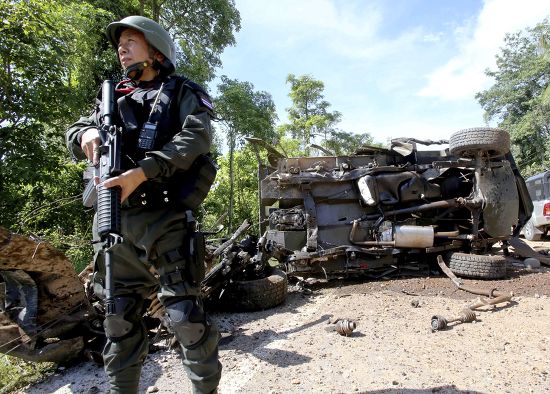 Thai Border Patrol Police Officer Stands Editorial Stock Photo - Stock ...