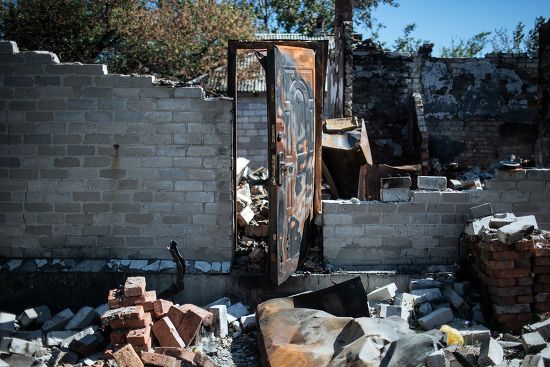 Door Destroyed House Stands Tall Pervomayskoe Editorial Stock Photo ...