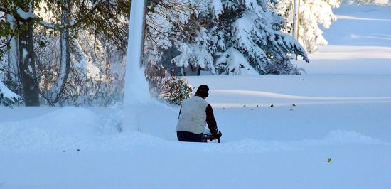 Man Uses Snow Blower Clear Feet Editorial Stock Photo - Stock Image ...