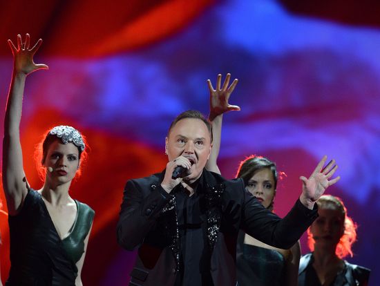 Singer Knez Representing Montenegro Performs During Editorial Stock ...