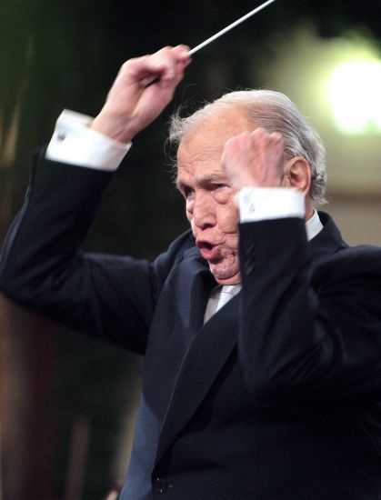 French Conductor Georges Pretre Performs During Editorial Stock Photo ...