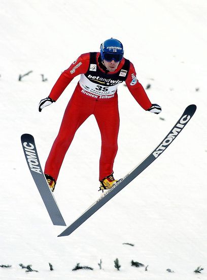 Finnish Matti Hautamaeki Airborne After Jump Editorial Stock Photo ...