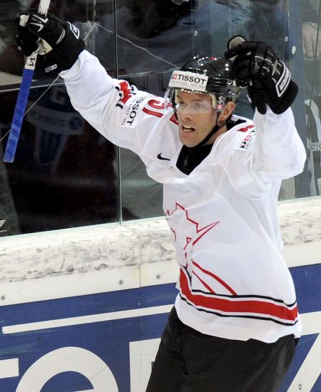 Switzerlands Ryan Gardner Celebrates After Scoring Editorial Stock ...
