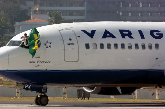 Brazils Flagship Carrier Varig Pilot Waves Editorial Stock Photo ...