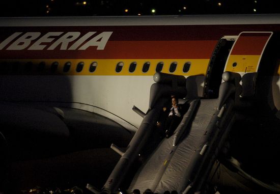 Passenger Beign Evacuated Emergency Ramp After Editorial Stock Photo ...