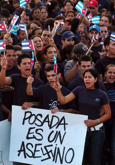 Students During Protest Against Anticastro Cuban Editorial Stock Photo ...
